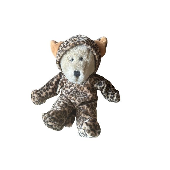 Toys | Brown Teddy Bear Plush In Leopard Print Hoodie 1 Stuffed Animal ...